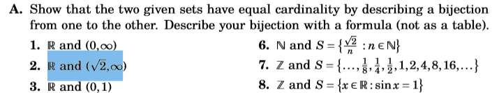 Solved A. Show that the two given sets have equal | Chegg.com
