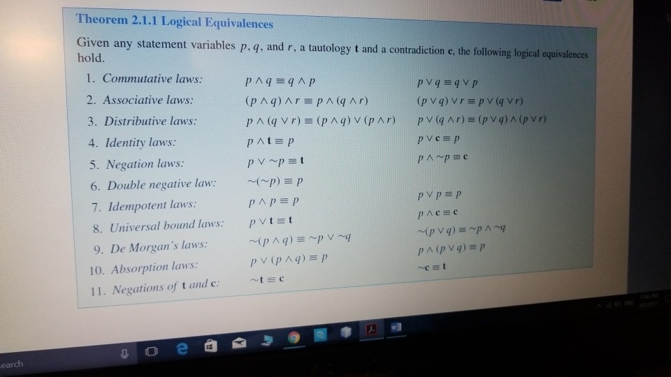 Solved (20 points) Given any statement variables p, q, and | Chegg.com