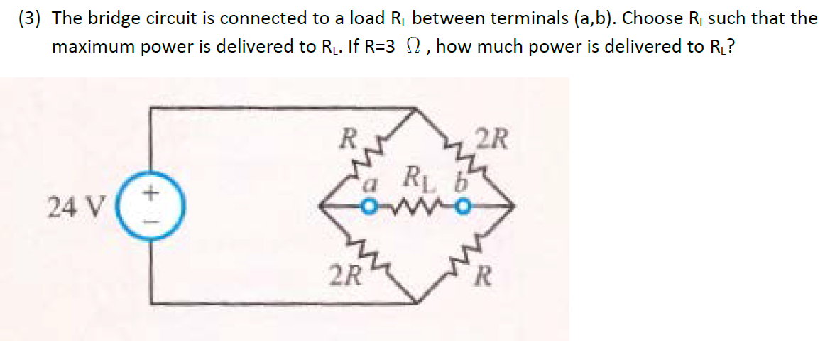 Solved The bridge circuit is connected to a load RL between | Chegg.com