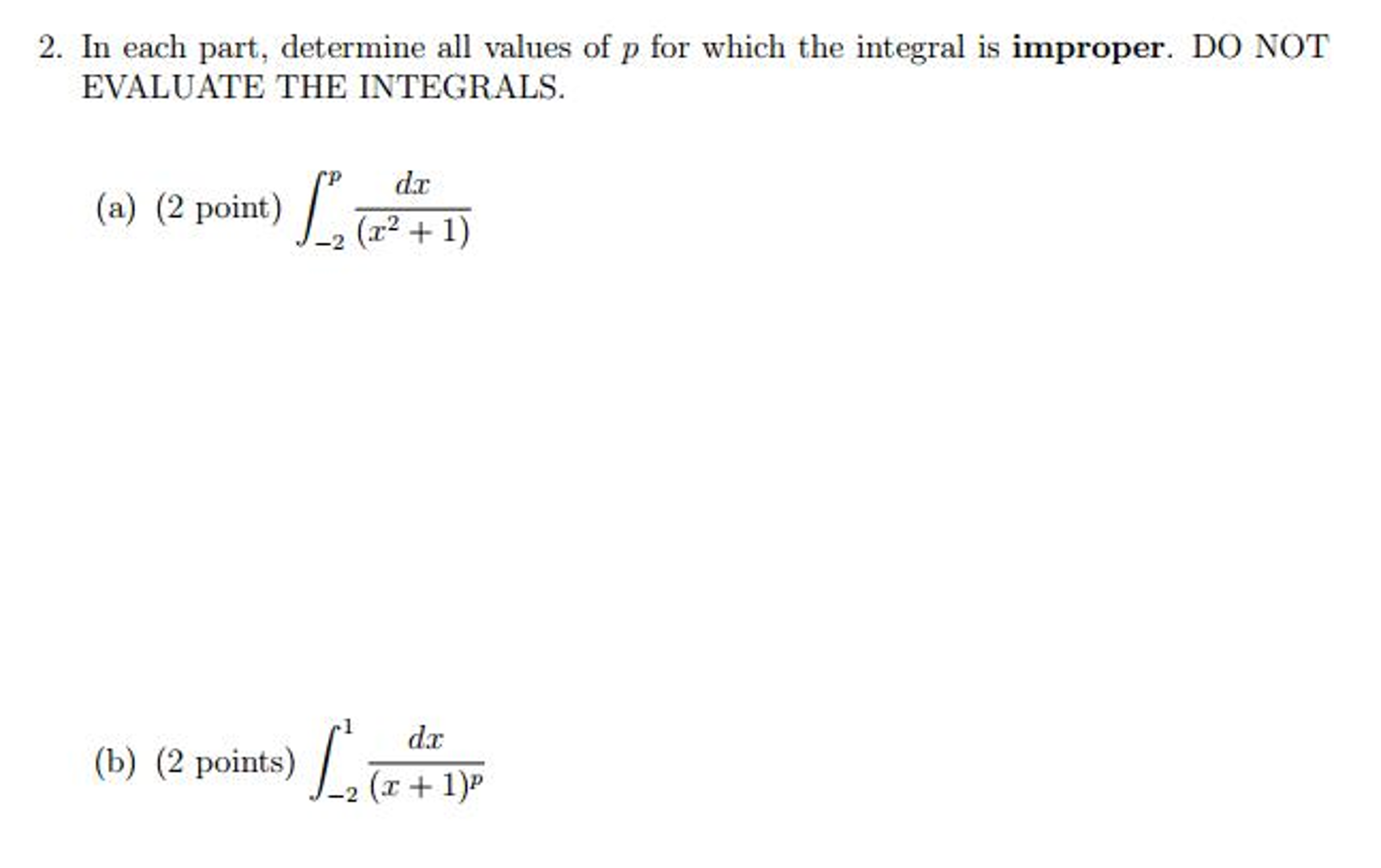 Solved In each part, determine all values of p for which the | Chegg.com