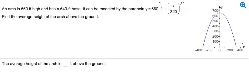 Solved An arch is 660 ft high and has a 640-ft base. It can | Chegg.com
