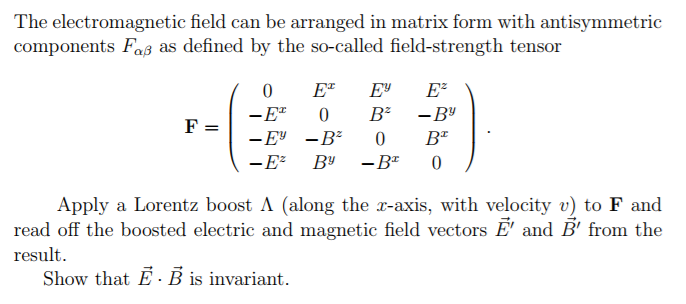 Solved The electromagnetic field can be arranged in matrix | Chegg.com