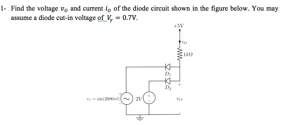 Find the voltage v0 and current i0 of the diode | Chegg.com