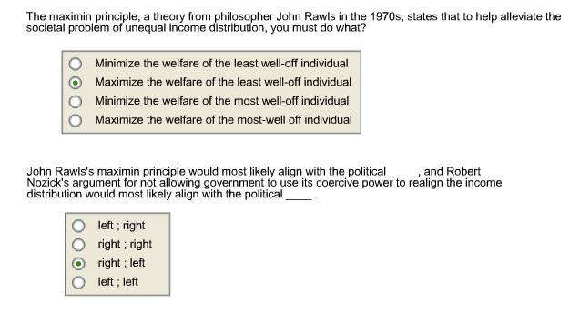 Solved The maximin principle, a theory from philosopher John | Chegg.com