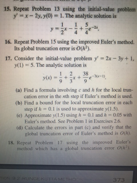 Solved 15. Repeat Problem 13 using the initial-value problem | Chegg.com
