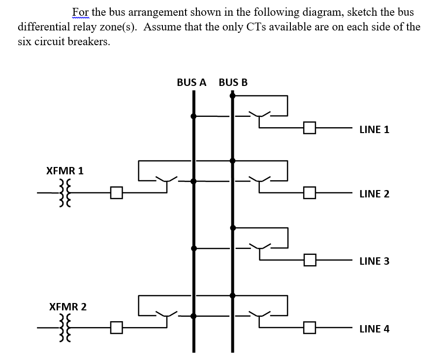 Solved For the bus arrangement shown in the following | Chegg.com