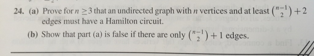 Solved Prove for n greaterthanorequalto 3 that an undirected | Chegg.com