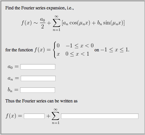 Solved Find the Fourier series expansion, i.e., for the | Chegg.com