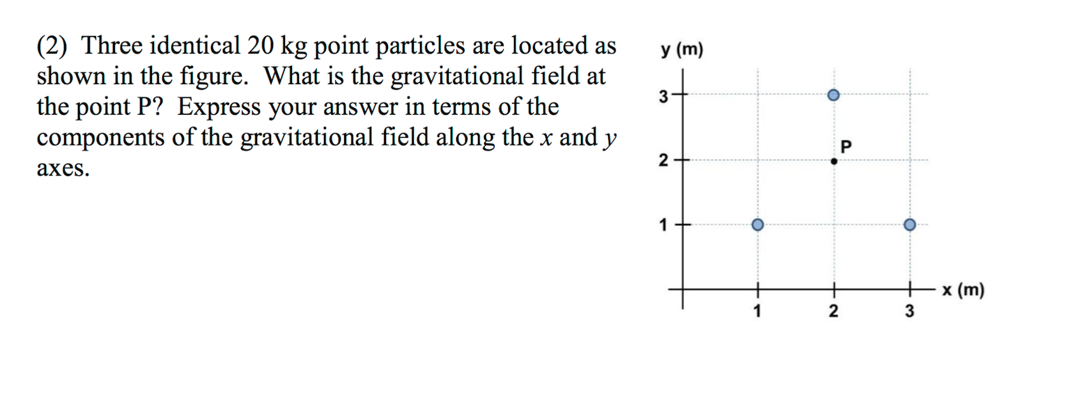 Solved Three identical 20 kg point particles are located as | Chegg.com