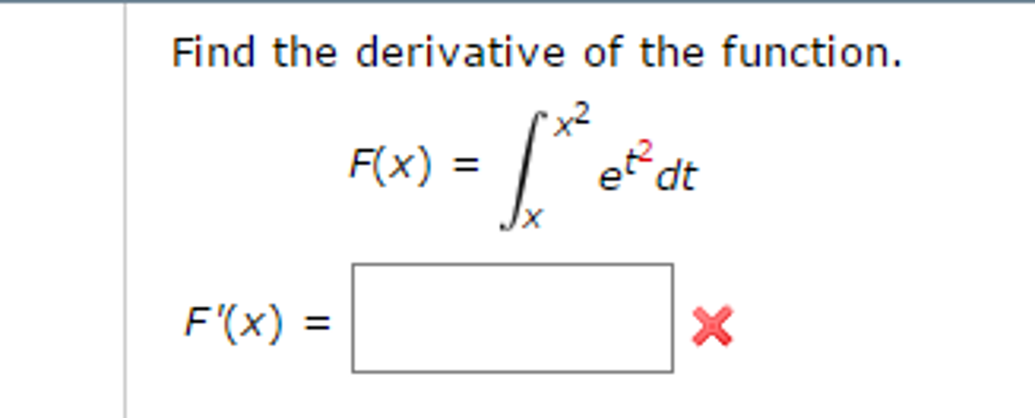 Solved Find the derivative of the function. F(x) = | Chegg.com