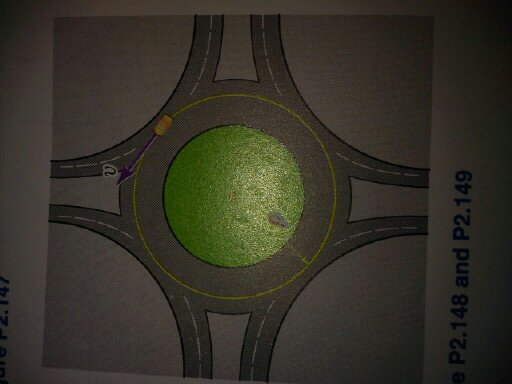 Solved 2.149- A car travels along a city roundabout with | Chegg.com