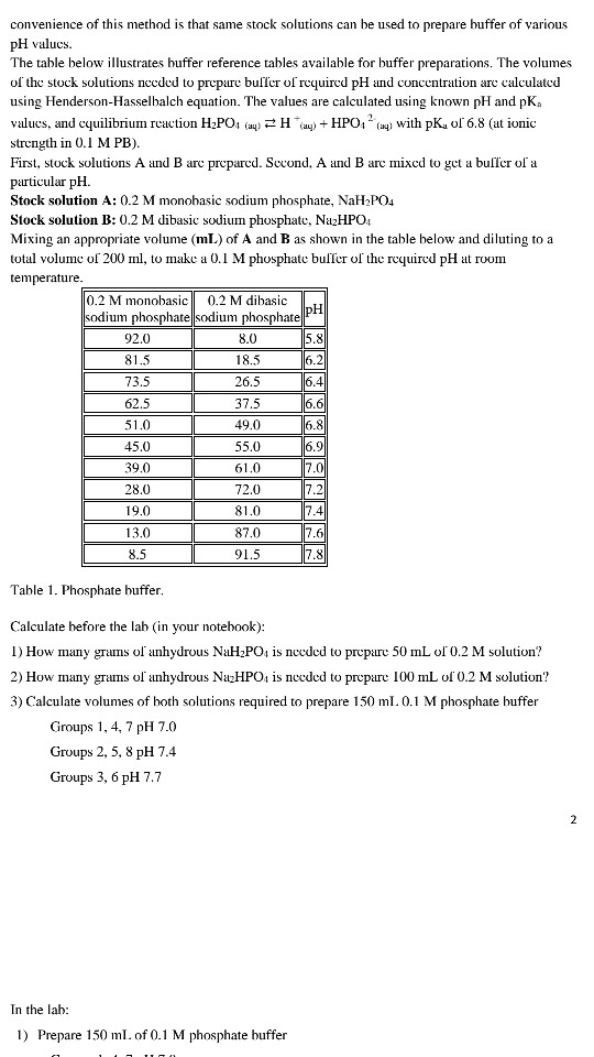 Solved 1) How many grams of anhydrous NaH2PO4 is needed to | Chegg.com