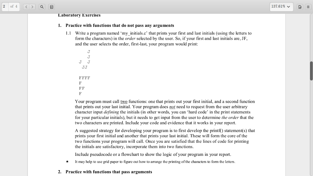 Solved 2 of 4 Laboratory Exercises 1. Practice with | Chegg.com