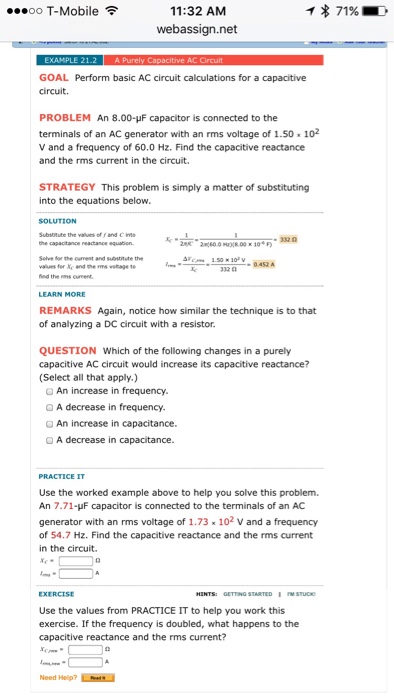 Solved Perform basic AC circuit calculations for a | Chegg.com
