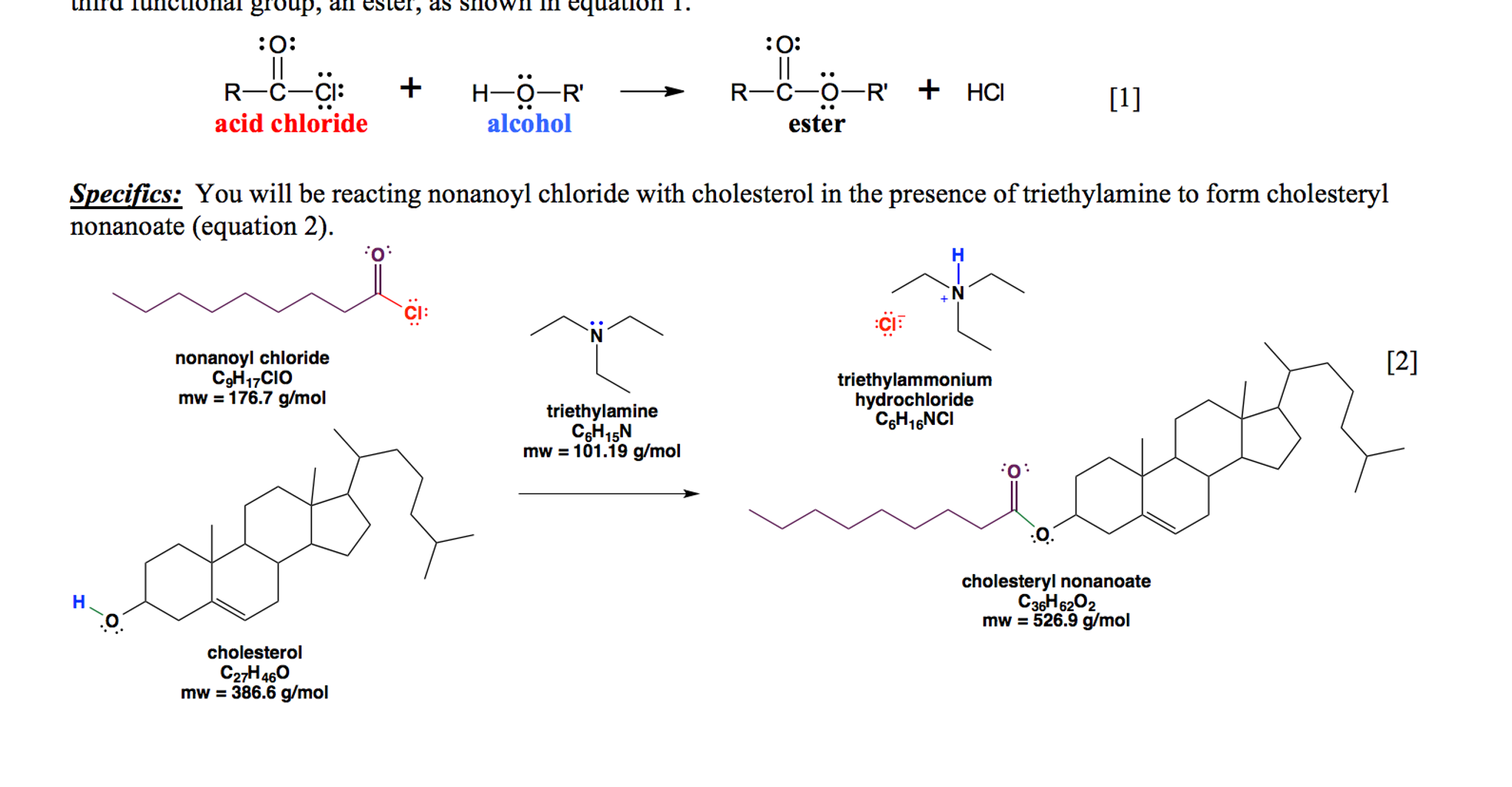 Solved You will be reacting nonanoyl chloride with | Chegg.com