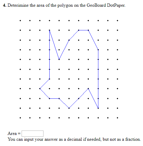 Solved the area of the polygon on the GeoBoard DotPaper. | Chegg.com