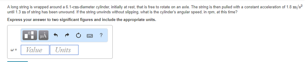 Solved A long string is wrapped around a 6.1-cm-diameter | Chegg.com