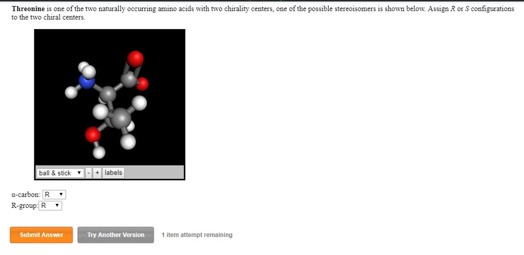 Solved Need to know if the alpha carbon and R-group are R or | Chegg.com