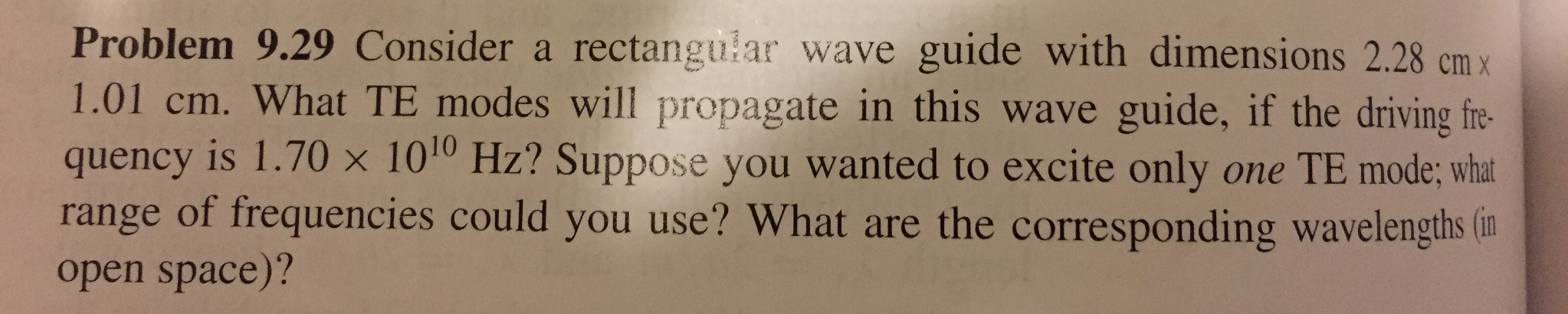 Solved Consider a rectangular wave guide with dimensions | Chegg.com