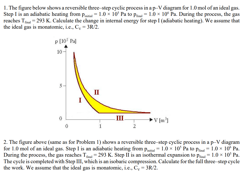 Solved 1. The figure below shows a reversible three-step | Chegg.com