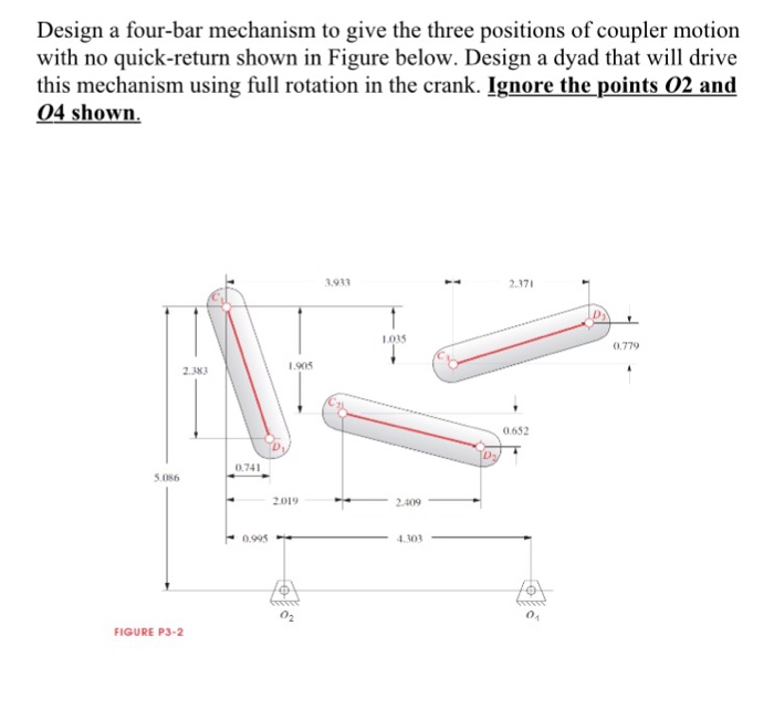 Solved Design a four-bar mechanism to give the three | Chegg.com