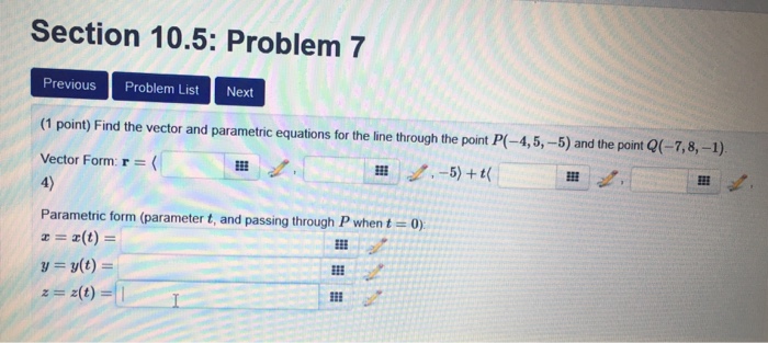 Solved Section 10.5: Problem 7 Previous Problem List Next (1 | Chegg.com