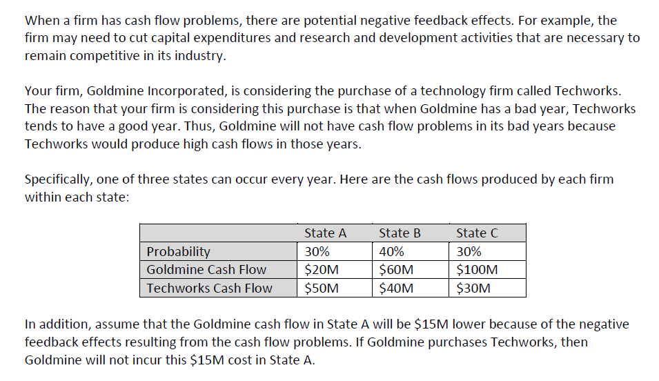 Solved When a firm has cash flow problems, there are | Chegg.com