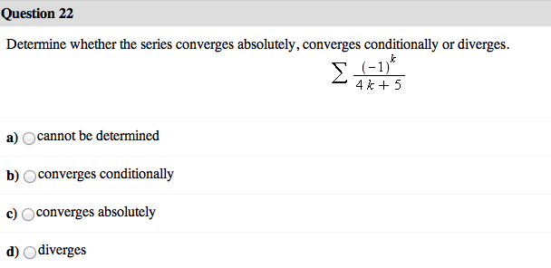 Solved Determine whether the series converges absolutely, | Chegg.com