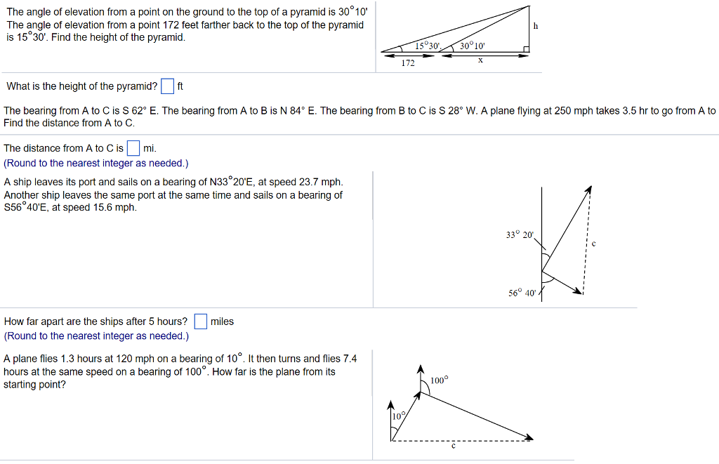 Solved The angle of elevation from a point on the ground to | Chegg.com