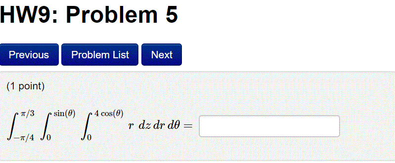 Solved Integral^pi/3 _ -pi/4 integral^sin(theta) _0 | Chegg.com