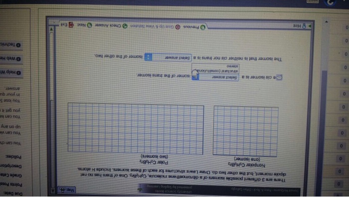 Solved There is 3 different possible isomers of a dibro | Chegg.com