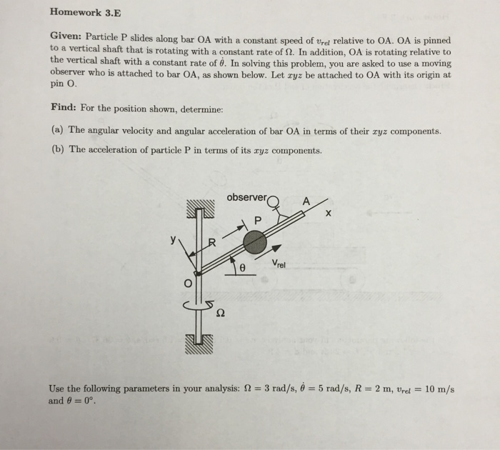 Solved Given: Particle P slides along bar OA with a constant | Chegg.com