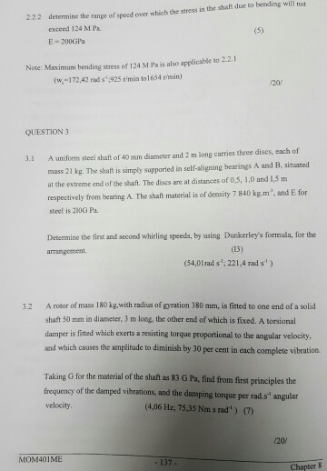 Solved ine the range of speed over ?hich the stress in | Chegg.com