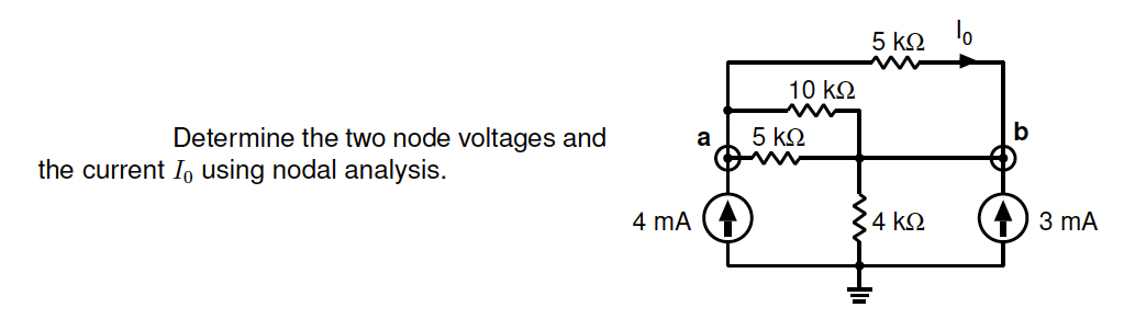 Solved Use nodal analysis to determine the two node voltages | Chegg.com