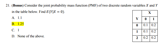 Solved Consider the joint probability mass function (PMF) of | Chegg.com