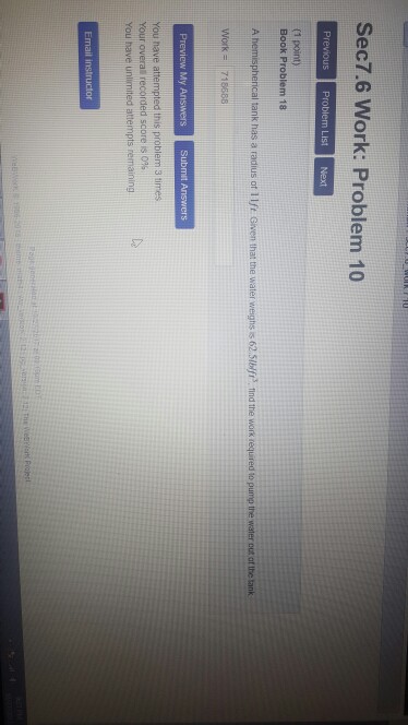 Solved Sec7.6 Work: Problem 11 | Chegg.com