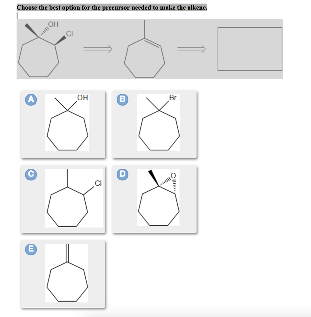 Solved Choose the best option for the precursor needed to | Chegg.com