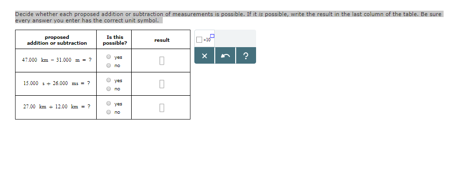 Solved Decide whether each proposed addition or subtraction | Chegg.com