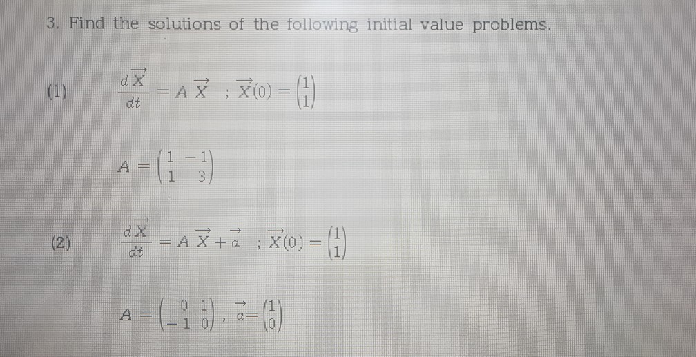 Solved 3. Find the solutions of the following initial value | Chegg.com