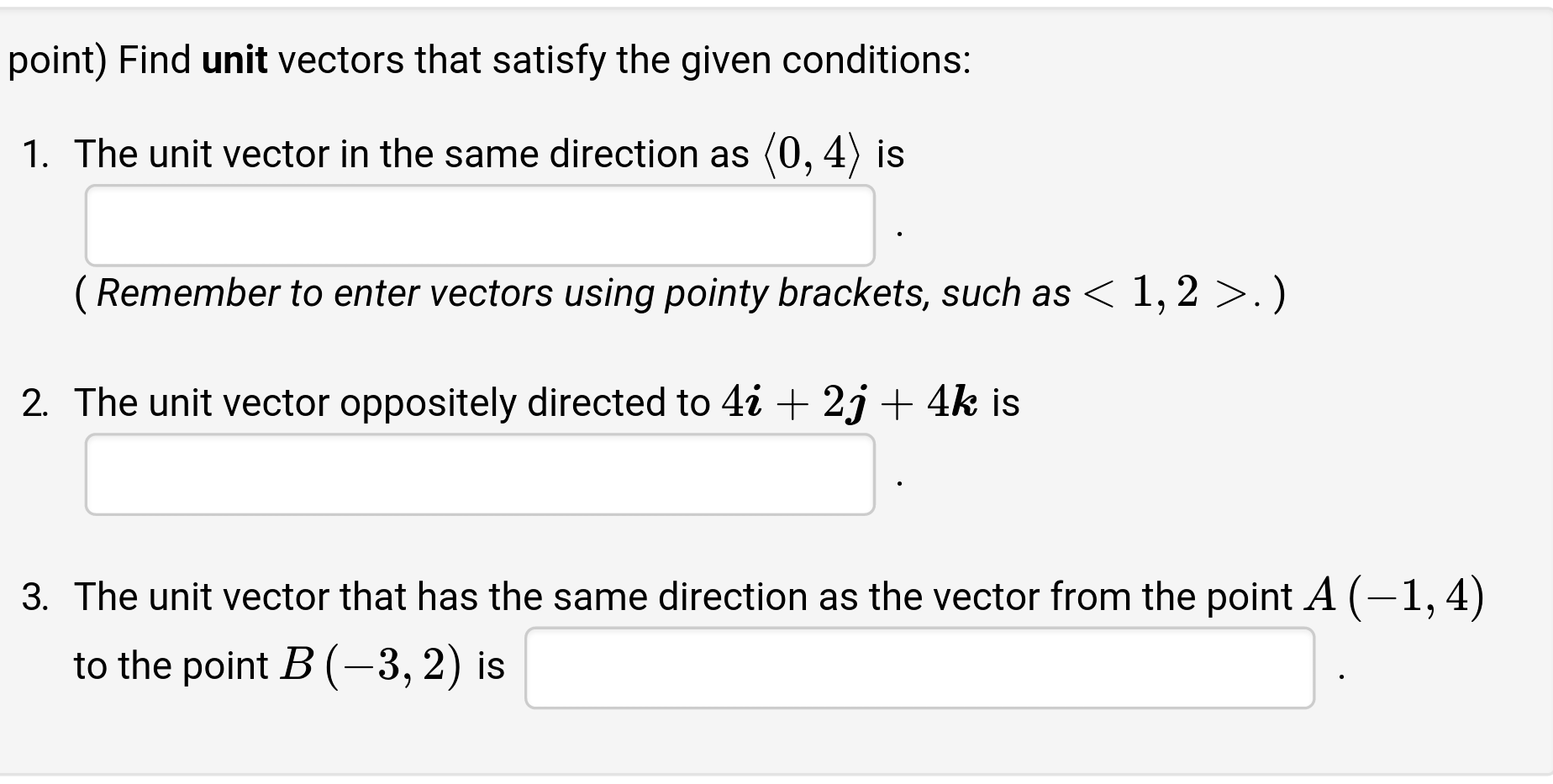 Solved Find unit vectors that satisfy the given conditions: | Chegg.com
