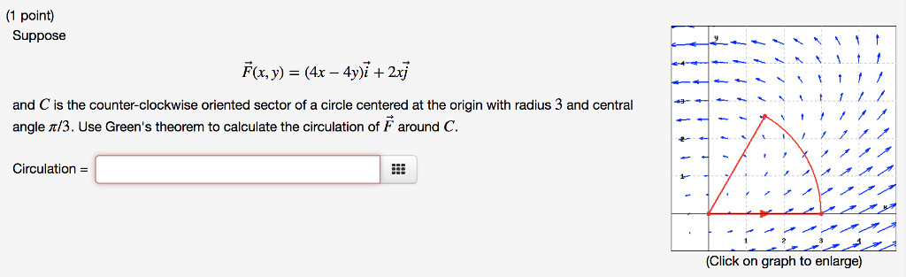 Solved (1 point) Suppose F(x, y) = (4x-4y)i + 2x and C is | Chegg.com