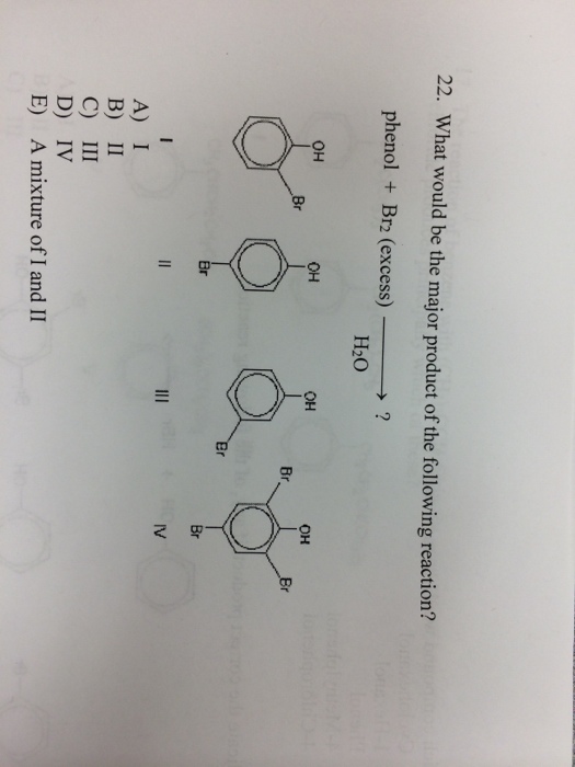 Solved What Would Be The Major Product Of The Following