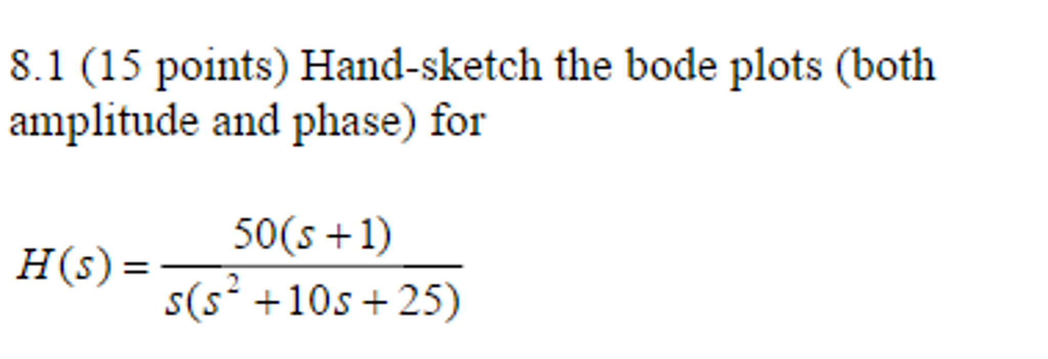Solved Hand-sketch the bode plots (both amplitude and phase) | Chegg.com