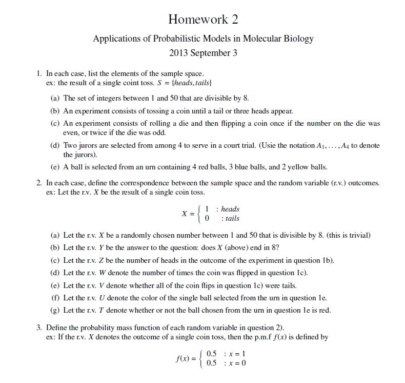 In each case, list the elements of the sample space, | Chegg.com
