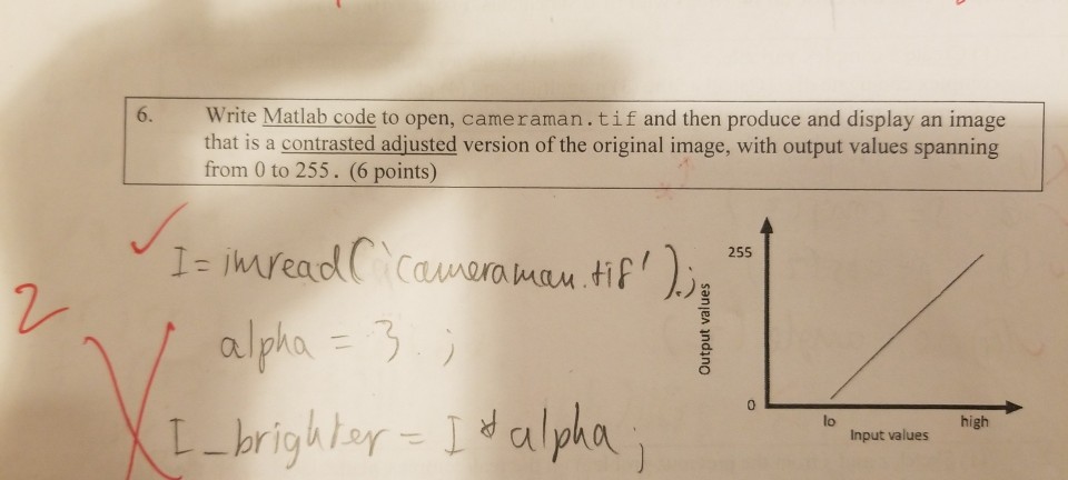 Solved 6. Write Matlab code to open, cameraman.tif and then | Chegg.com