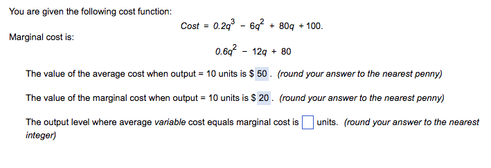 Solved You are given the following cost function: | Chegg.com