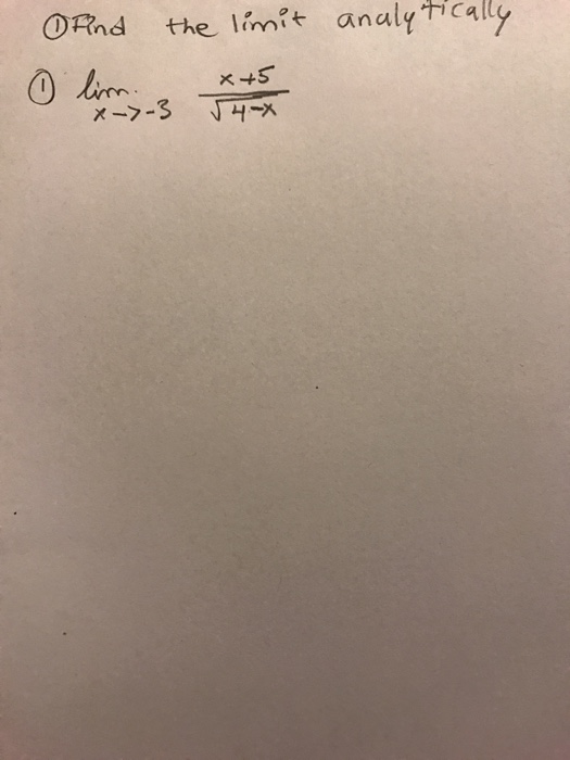 Solved Find the limit analytically lim_x rightarrow -3 x + | Chegg.com