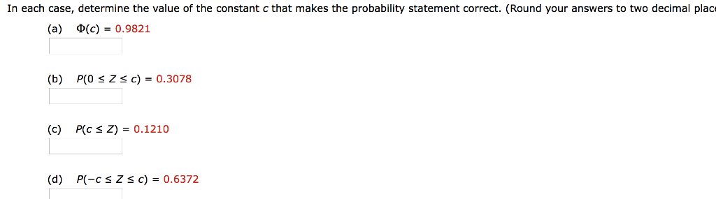 Solved In each case, determine the value of the constant c | Chegg.com