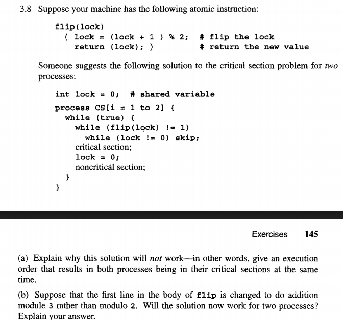 Solved 3.8 Suppose your machine has the following atomic | Chegg.com