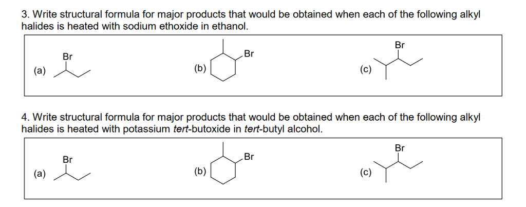 Solved Write structural formula for major products that | Chegg.com